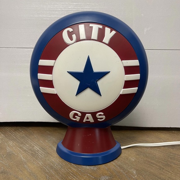 Unk | Accents | City Gas Globe Lamp Retro Red White Blue Gasoline ...